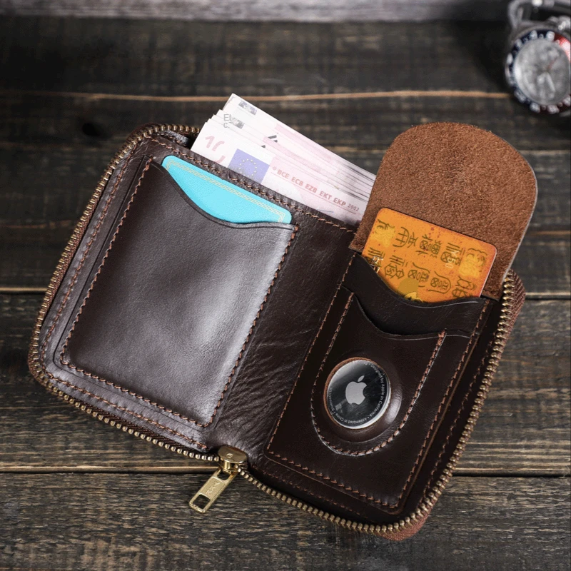 Airtag-Anti-lost-Tracker-Men-Wallet-Leather-Business-Foldable-Purse-YKK ...
