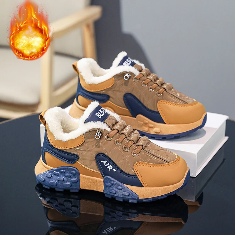 Winter Children Shoes Boys Sneaker Warm Plush Waterproof Kids Snow ...
