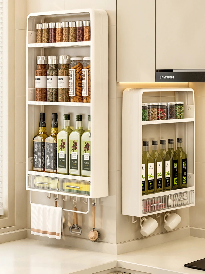 Kitchen Shelf Bathroom Organizer Storage Rack Multi Layer Wall Mounted ...