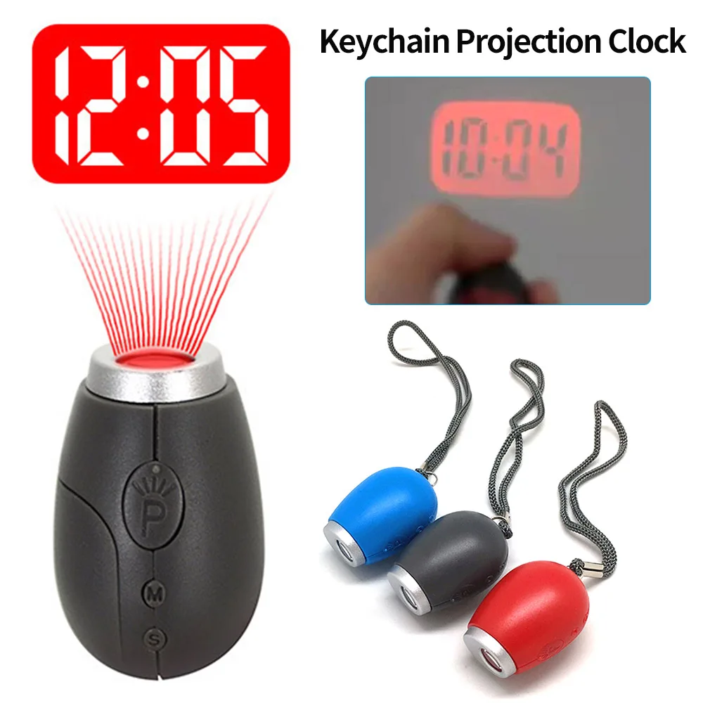 Mini-Portable-LED-Digital-Projection-Alarm-Clock-Key-Chains-Projector ...