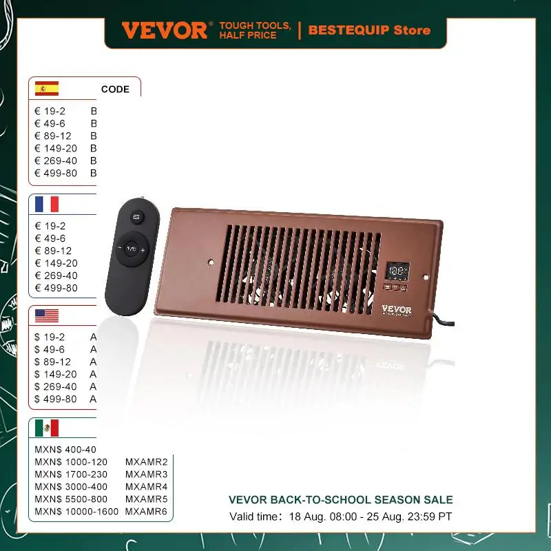 VEVOR-Booster-Fan-4x12in-Duct-Fan-100CFM-10-Adjustable-Speeds-with-LCD ...