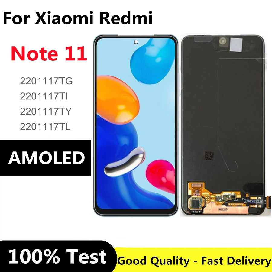 6.43 "amoled para xiaomi redmi nota 11 display lcd substituição da tela ...