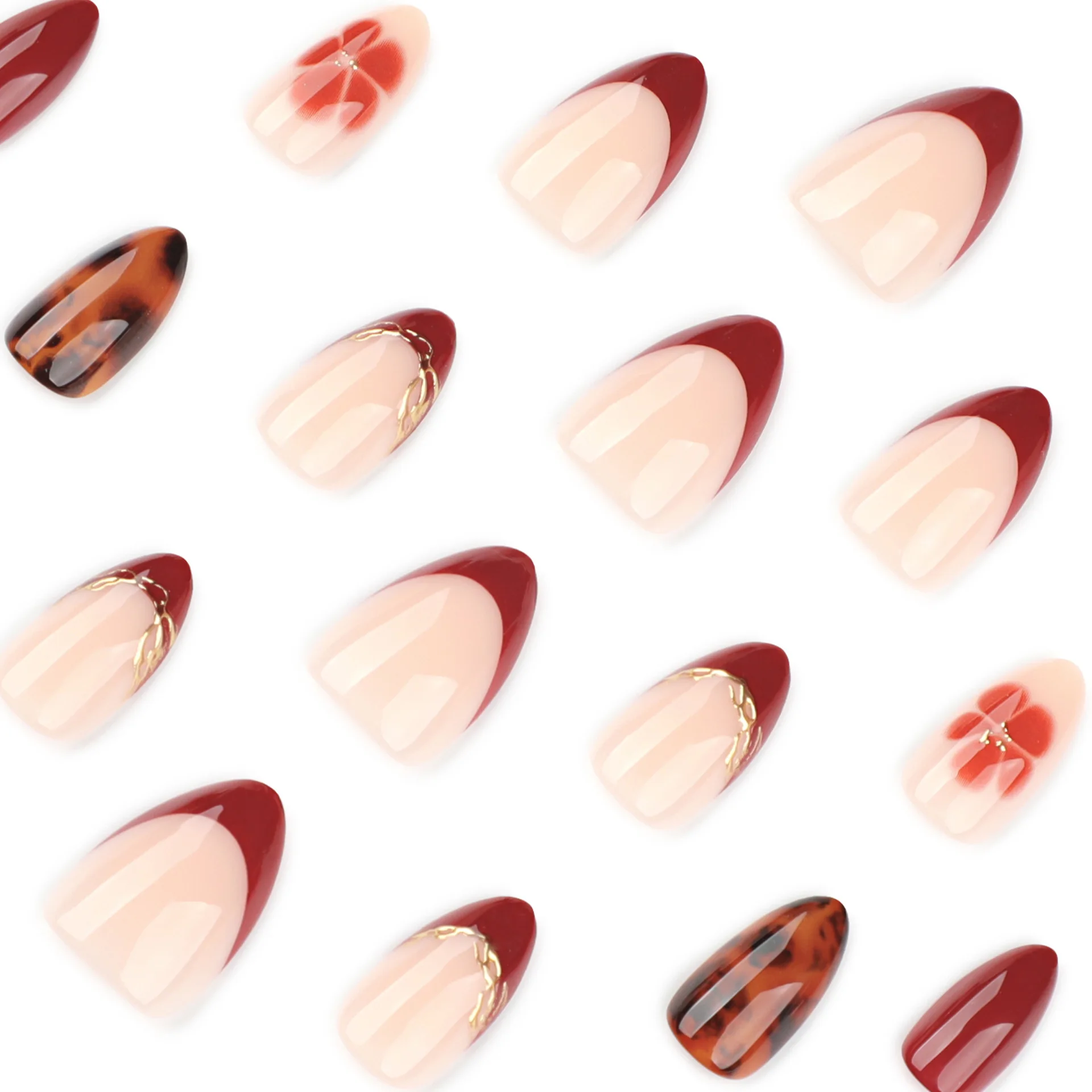 Накладные ногти лепестковые цветы 24 шт | AliExpress