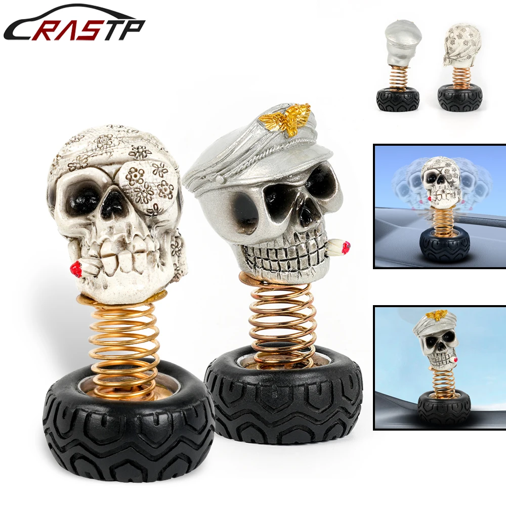 Halloween-Gift-Skull-Head-Tire-spring-Skulls-with-a-cigarette-butt-car ...