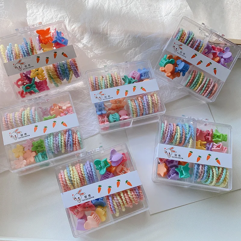 Cute-Candy-colored-Hair-Accessories-Set-Square-Box-with-Colorful-Hair ...