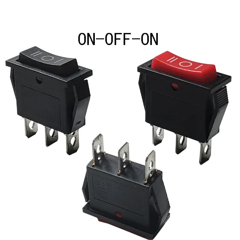 KCD3-ON-OFF-ON-3Pin-Rocker-Switch-No-Light-Single-Pole-Panel-Hole-10 ...