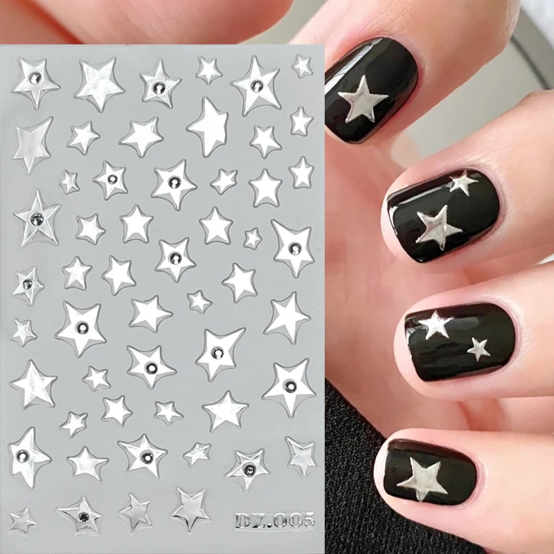 Shiny-3D-Five-Pointed-Star-Series-Nail-Art-Stickers-Pentagram-Nail ...