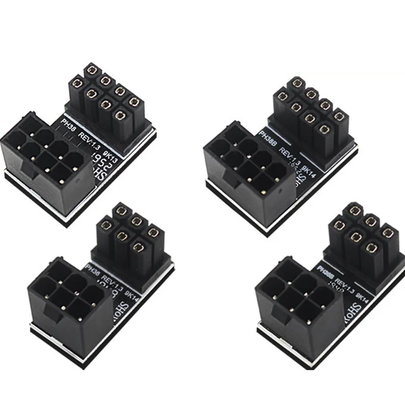 90 Degree Right Angle U-shaped PCI-E 6Pin/8pin GPU Power Female to Male ...