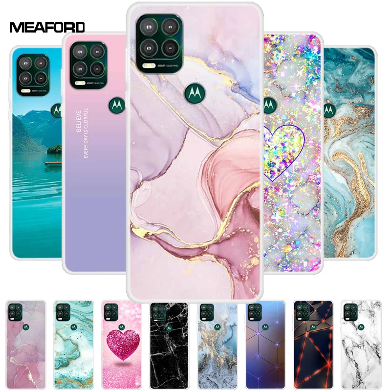 For Moto G Stylus 5g Case Marble Clear Soft Silicone Tpu Back Cover For ...