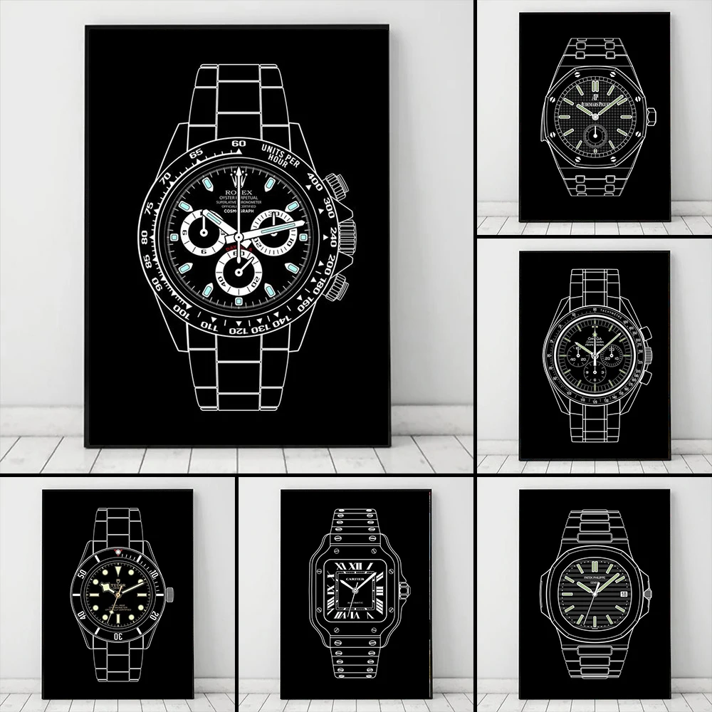 Watch-Outline-Modern-Design-Minimalist-Art-Home-Wall-Decoration-Picture ...