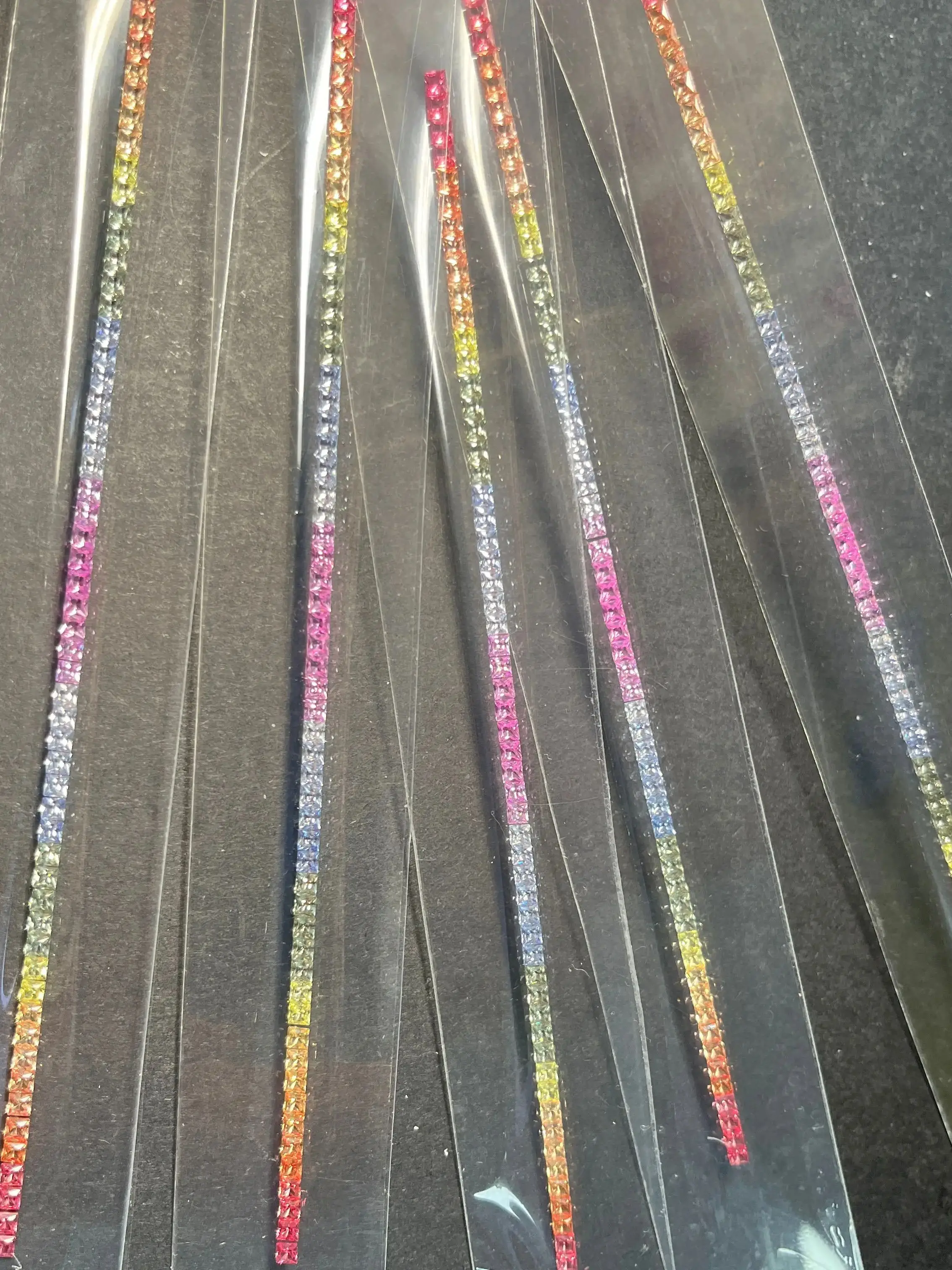 Wholesale Rainbow Synthetic Corundum Sapphire Loose Stones Square ...