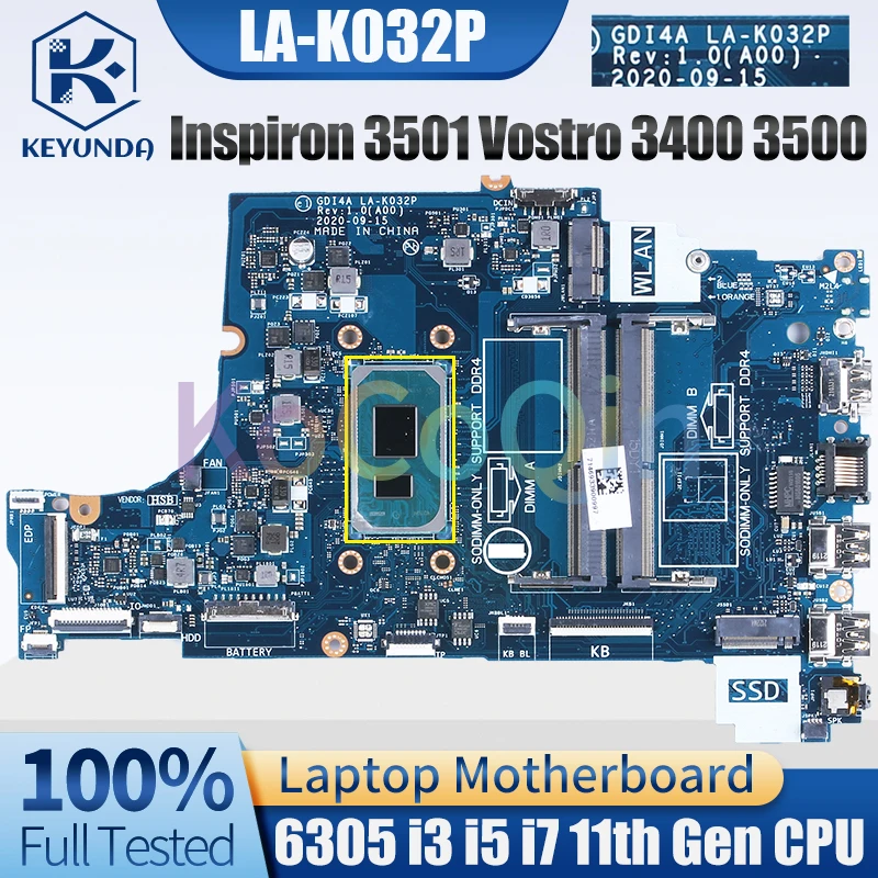 LA-K032P-For-DELL-Vostro-3400-3500-Inspiron-3501-Notebook-Mainboard ...