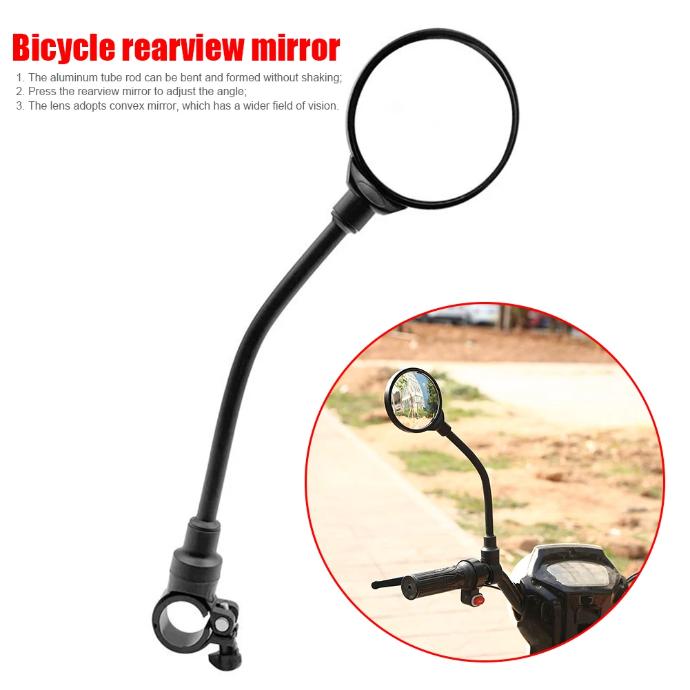 Universal-Bicycle-Rearview-Handlebar-Mirror-Bendable-Hose-Adjustable ...