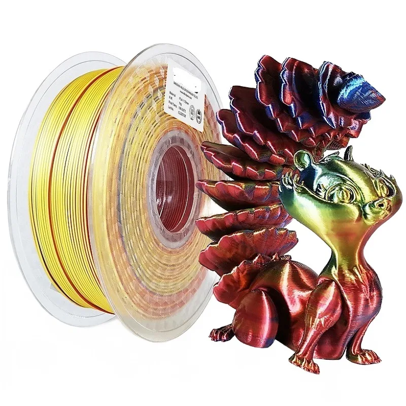 Filamento De Seda Tricolor para Impressora 3D, Material Plástico, 1kg ...