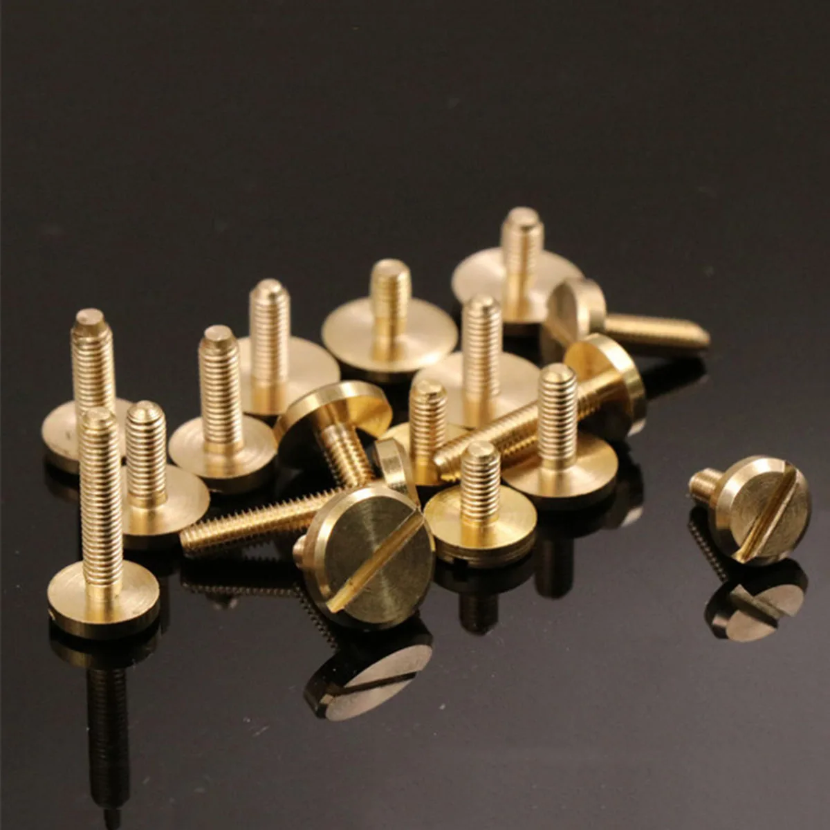 10pcs-Solid-Brass-M3-Slotted-Screws-Flat-Head-Only-Bolts-Without-Nuts ...