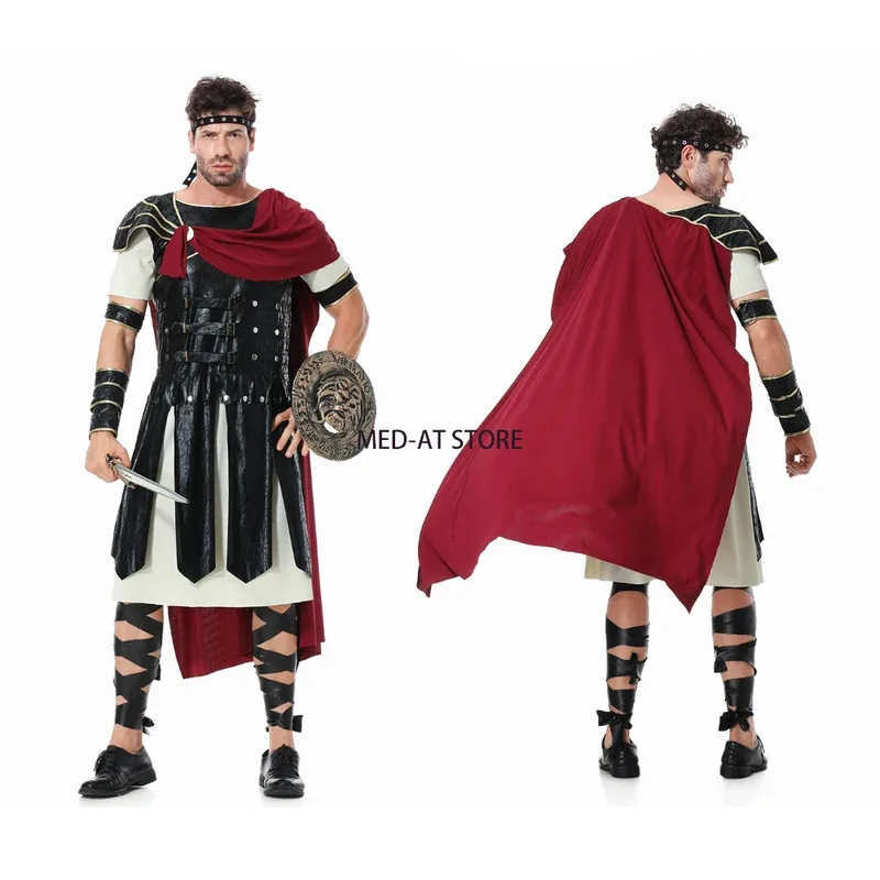 Medieval Adult Men's Spartan Warrior Cosplay Costume Leather Armour ...