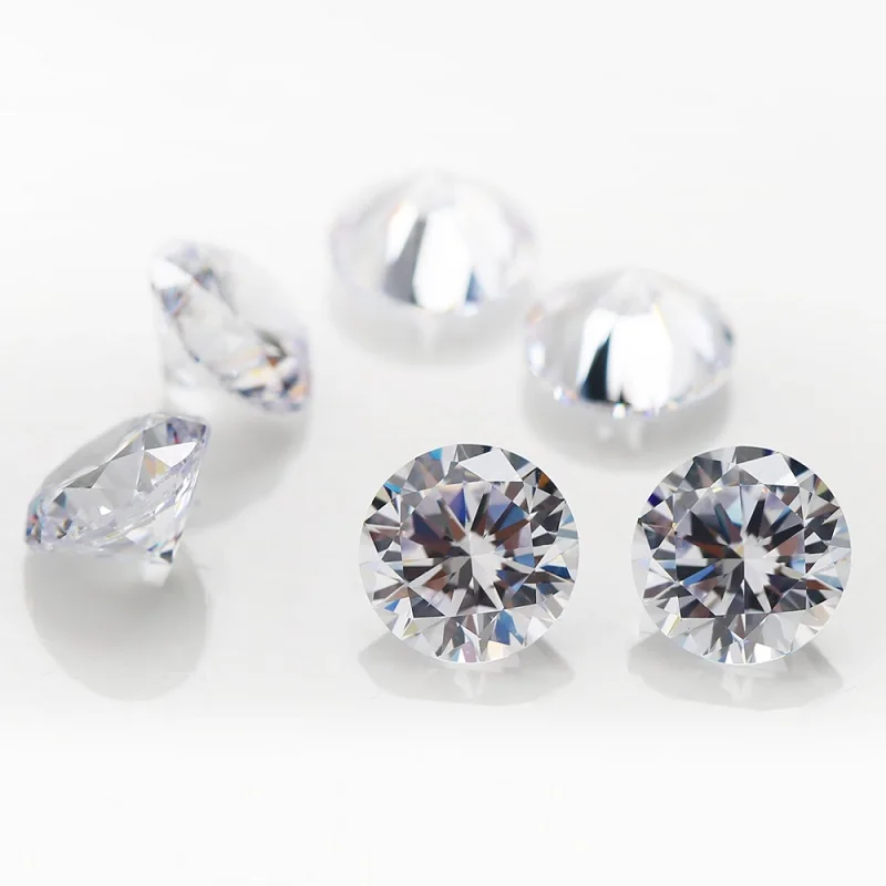 1000pcs Size 0.7mm-7.0mm 5A Round Cut White Cubic Zirconia Stone Loose ...