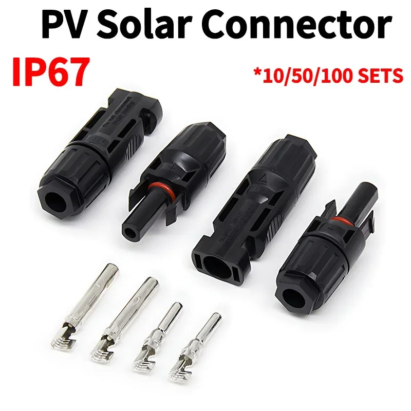 10-50-100-Sets-PV-Solar-Connectors-Male-Female-IP67-Waterproof-Solar ...