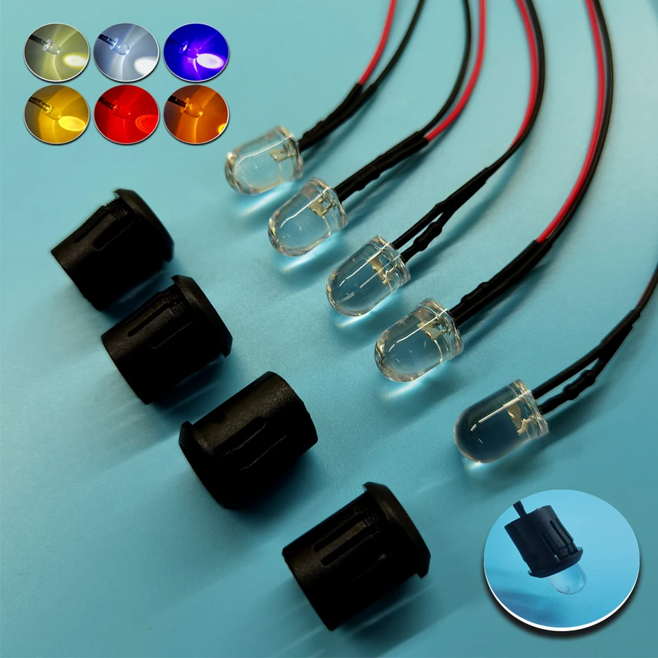 20PCS 10mm LED beads 2PIN 12V 24V Red Green Blue white UV Orange Pink ...