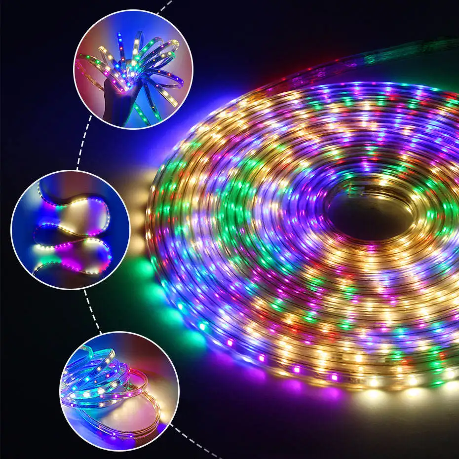 1m-100m Dreamcolor Led Strip Light 220v Waterproof Rgbic Flexible Led ...