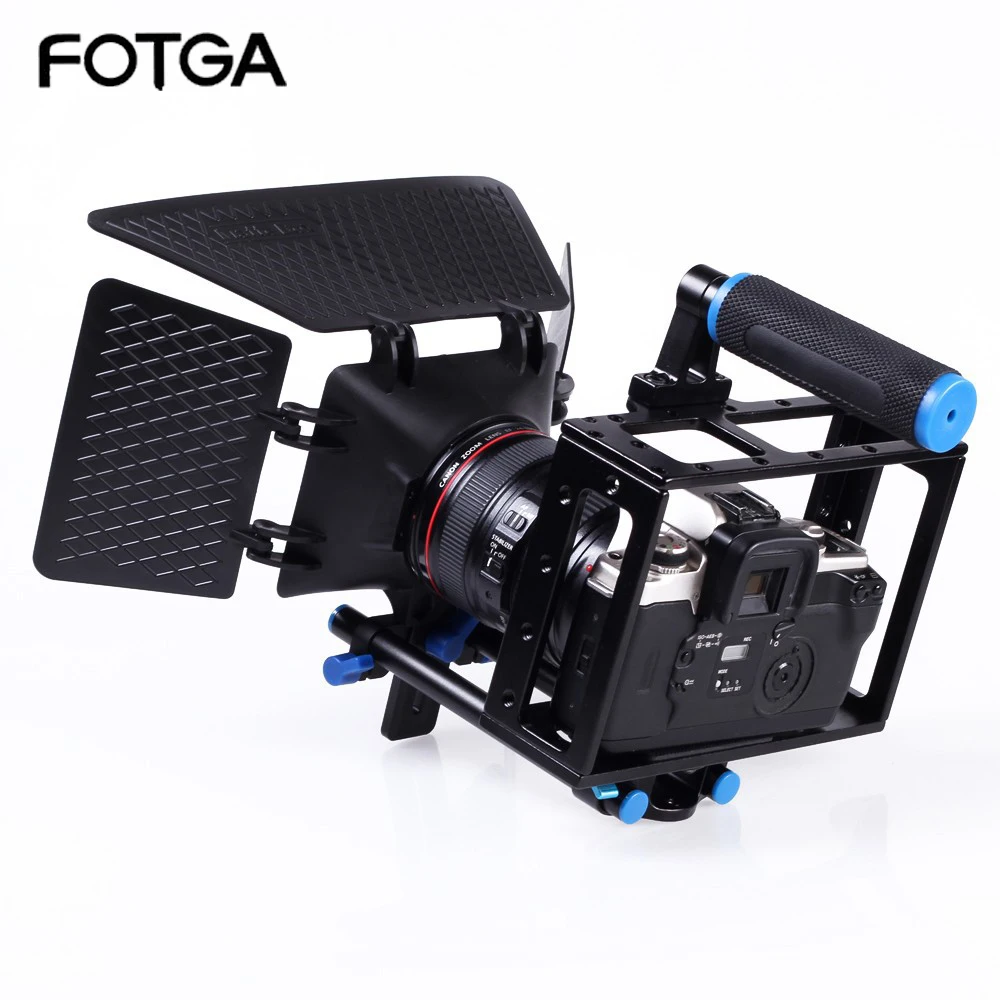 Video Camera Cage Rig With Handle Grip+matte Box For Dslr Camcorder 5d ...