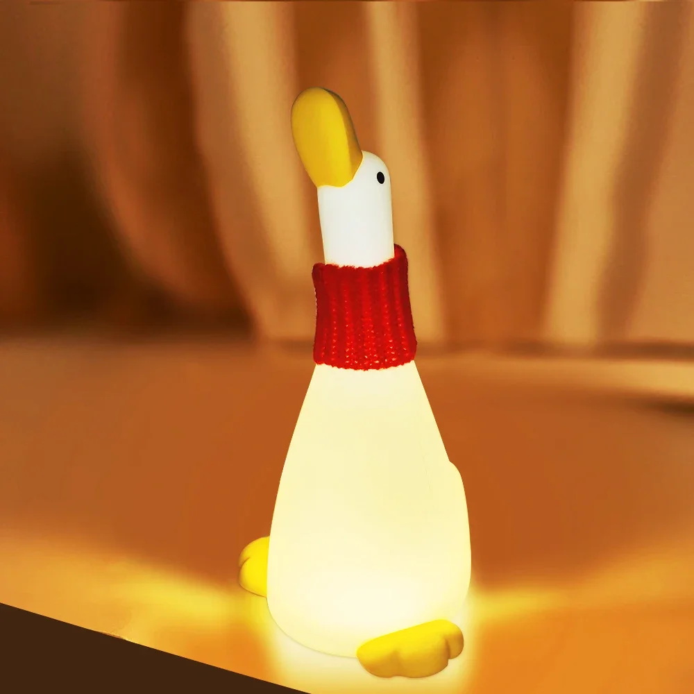 Funny-Duck-Rechargeable-LED-Night-Light-Silicone-Lamp-Bedside-Cartoon ...