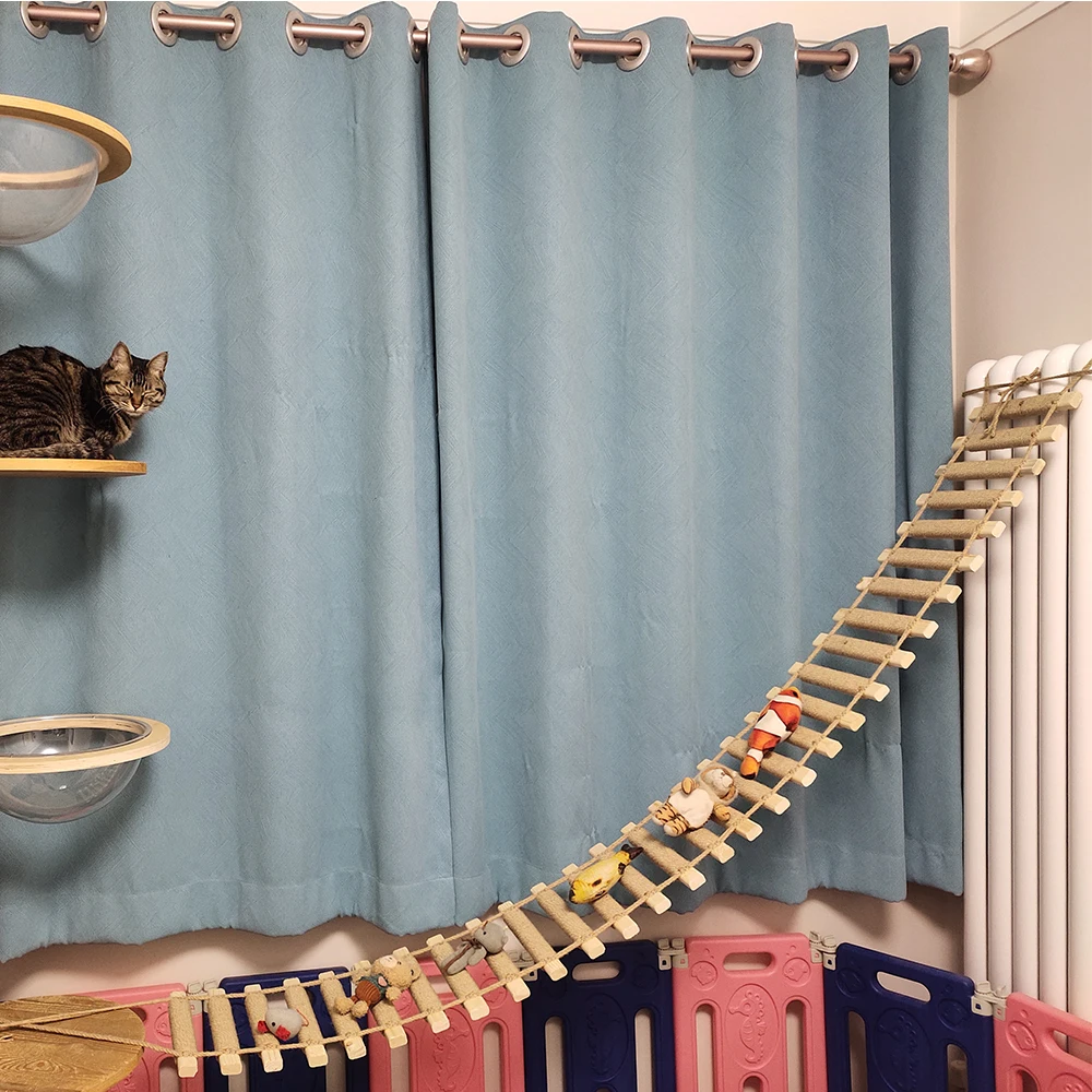 Cat-Bridge-for-Cats-Cage-Sisal-scala-in-corda-di-legno-mobili-per ...