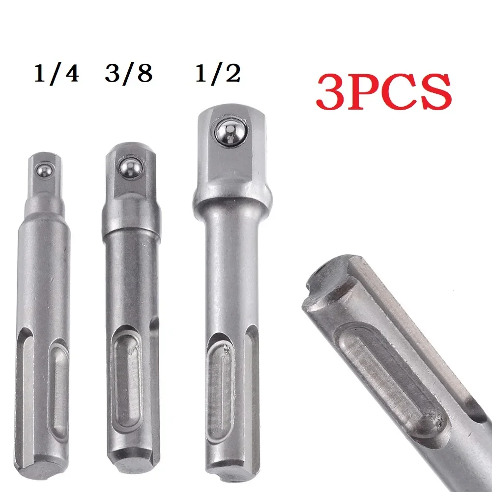 3-Pcs-SDS-Socket-Driver-Adaptor-Electrical-Hammer-Drill-Bit-Extension ...