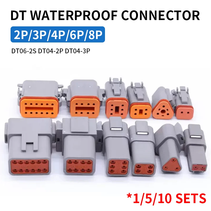 1-5-10-Sets-DT-2P-3P-4P-6P-8P-22-16AWG-Waterproof-Deutsch-Connector ...