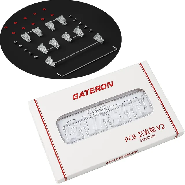 Gateron V2 Clear PCB Stabilizers Transparent 7U, 6.25U, 2U PCB Mount ...