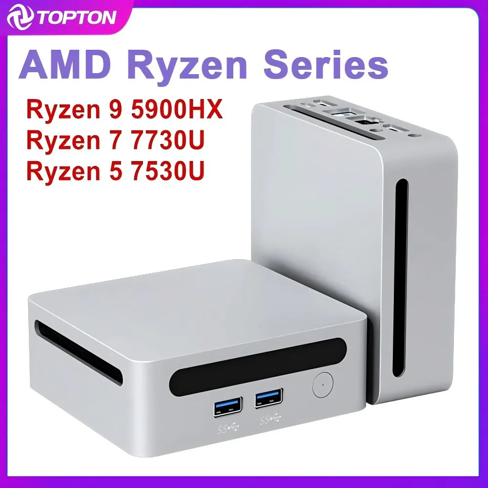 Topton Mini PC Gamer: AMD Ryzen CPUs, DDR4 RAM, NVMe Storage, Windows ...
