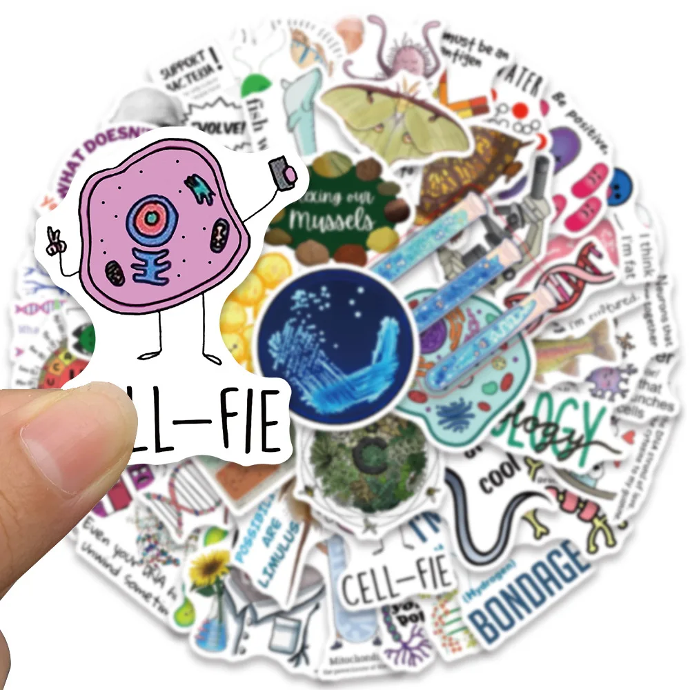 10-50Pcs-Funny-Cute-Biology-Experiment-Cell-Stickers-PVC-Waterproof-for ...