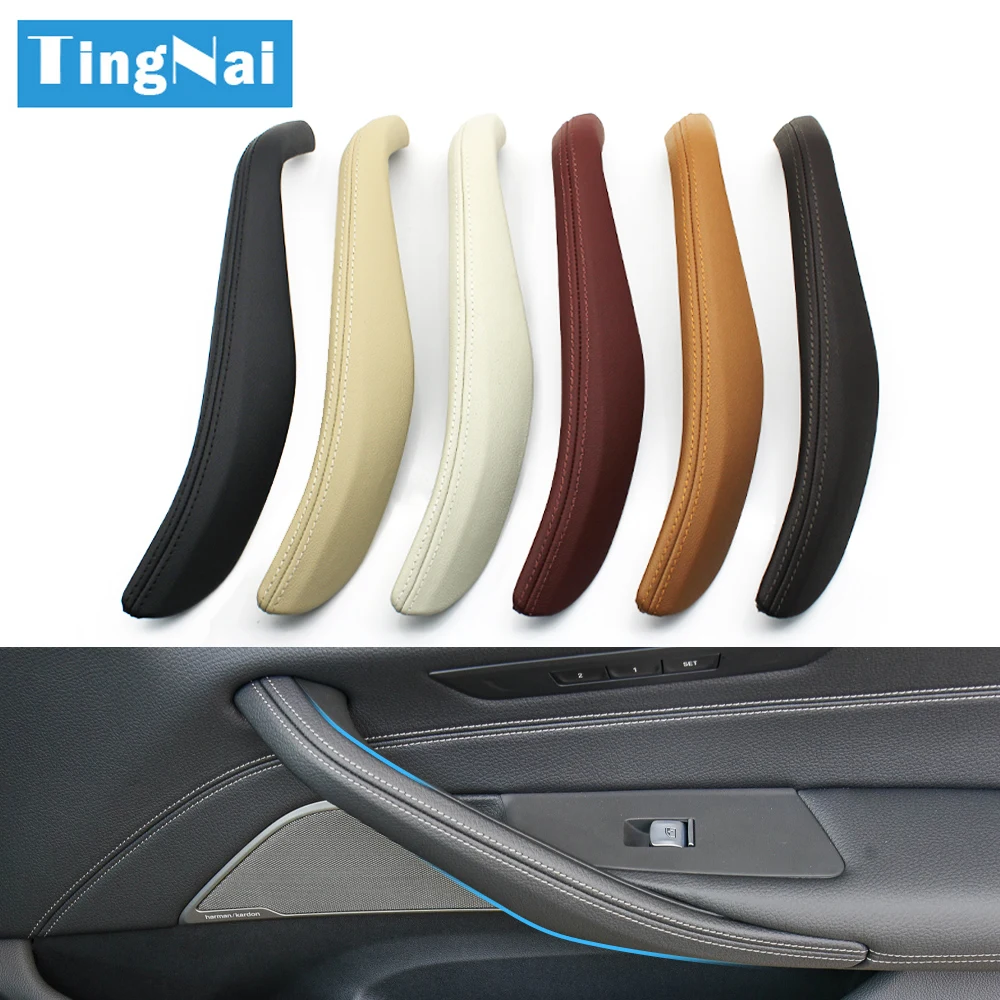 Left-Right-Interior-Door-Pull-Handle-Leather-Outer-Cover-Replacement ...