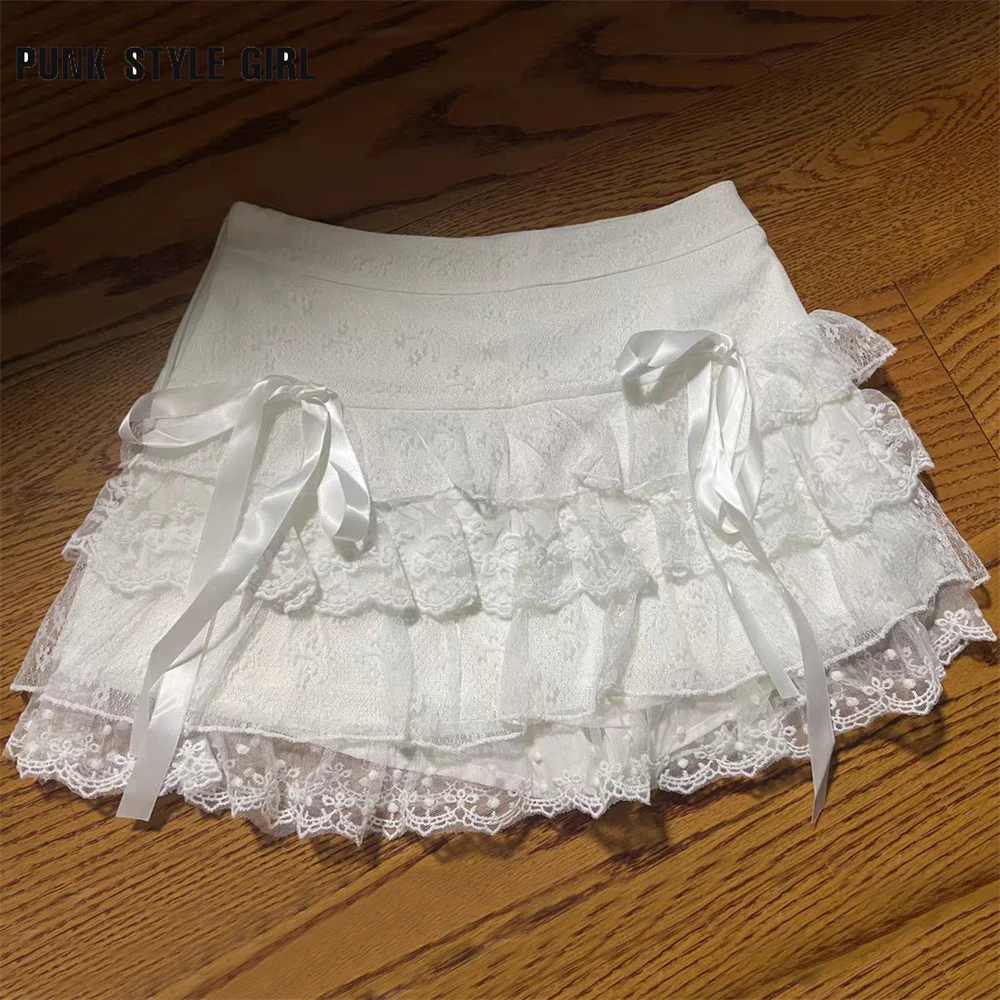 High-Waist-Mesh-Cutecore-White-Lace-Cake-Mini-Skirt-Japanese-Style ...