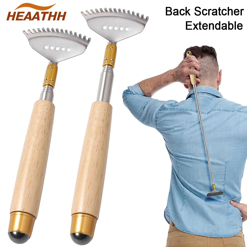 1Pcs Oversize Back Scratcher Extendable, Back Scratcher with Wooden ...