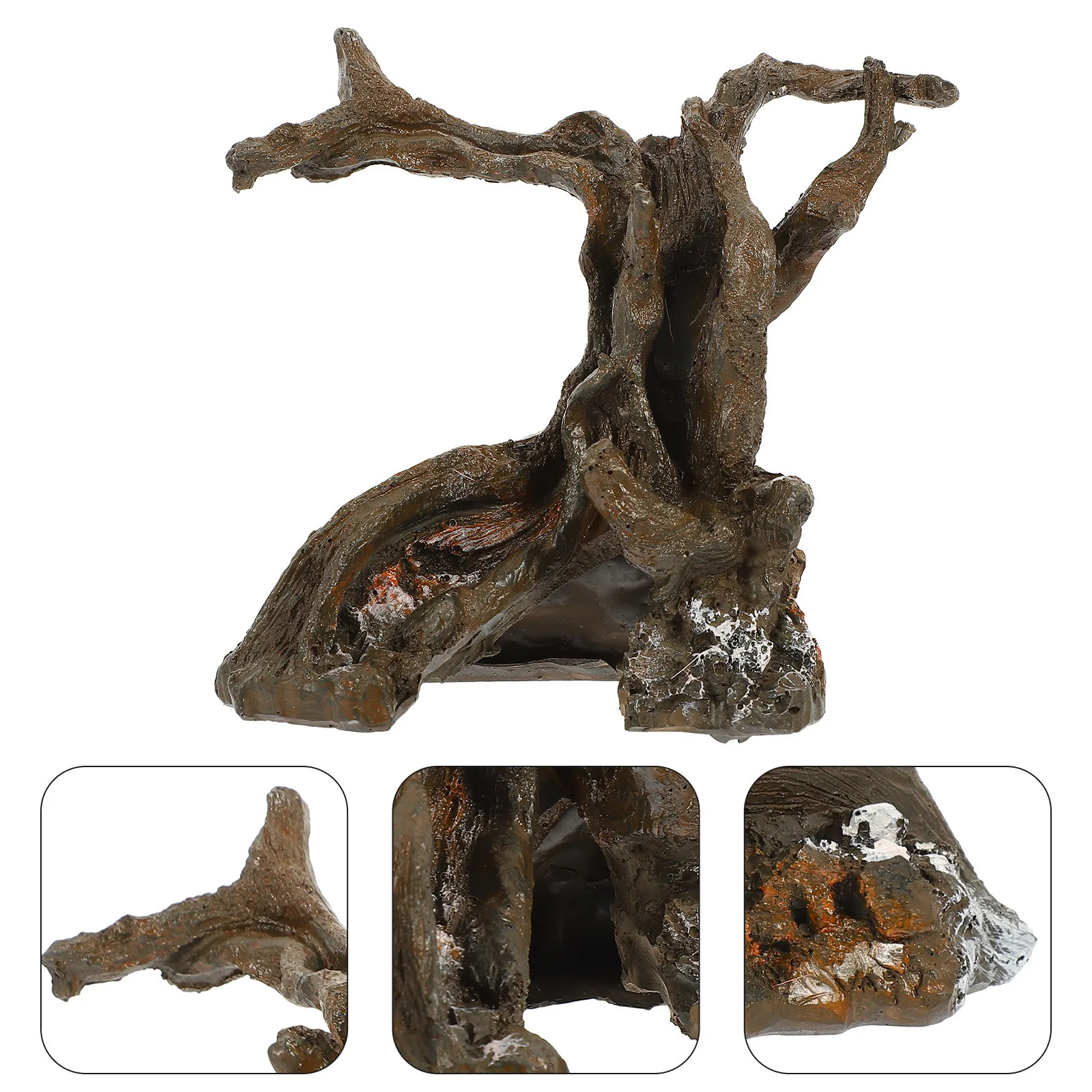 Aquarium Tree Root Resin Craft Brown Realistic Driftwood Decoration for ...