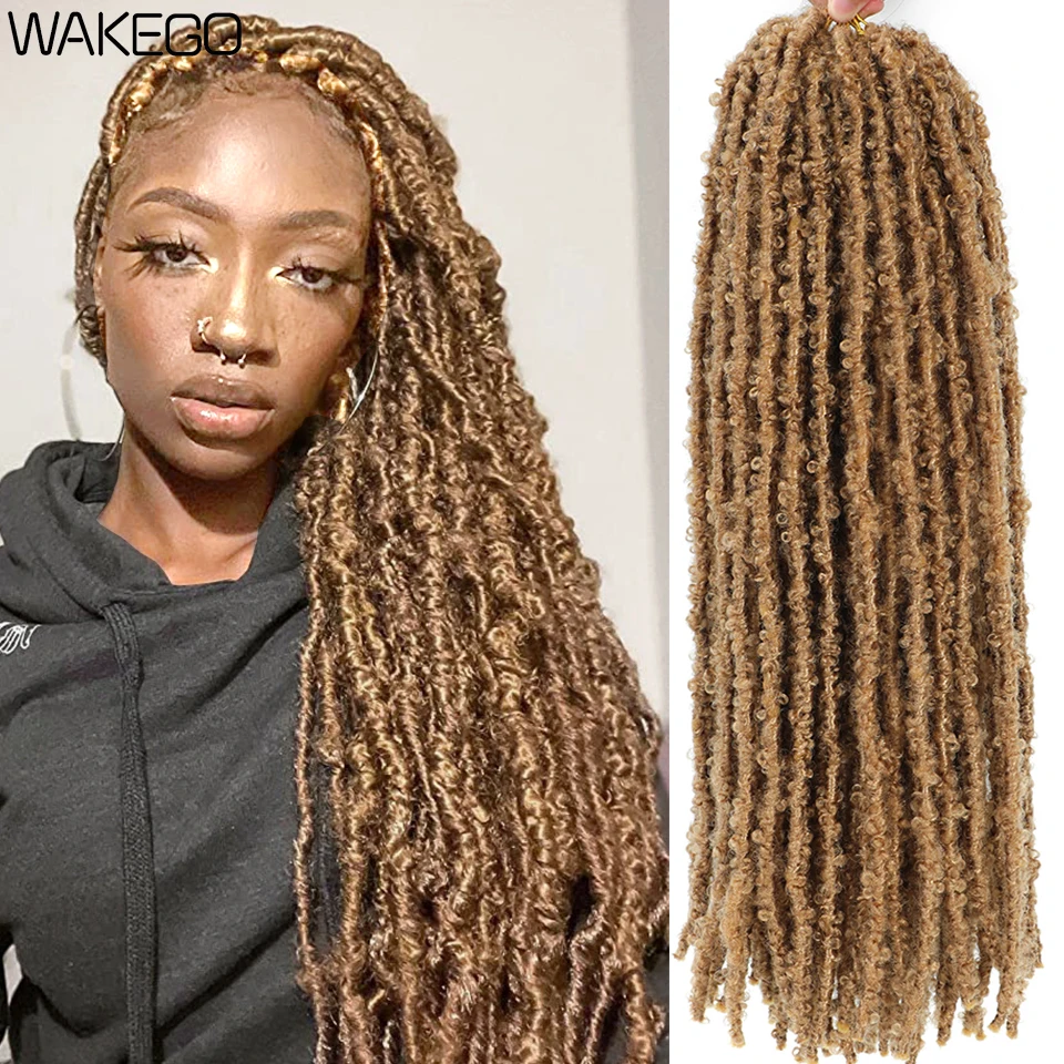 14 18 24 Inch Goddess Butterfly Locs Crochet Hair Ginger Burgundy ...