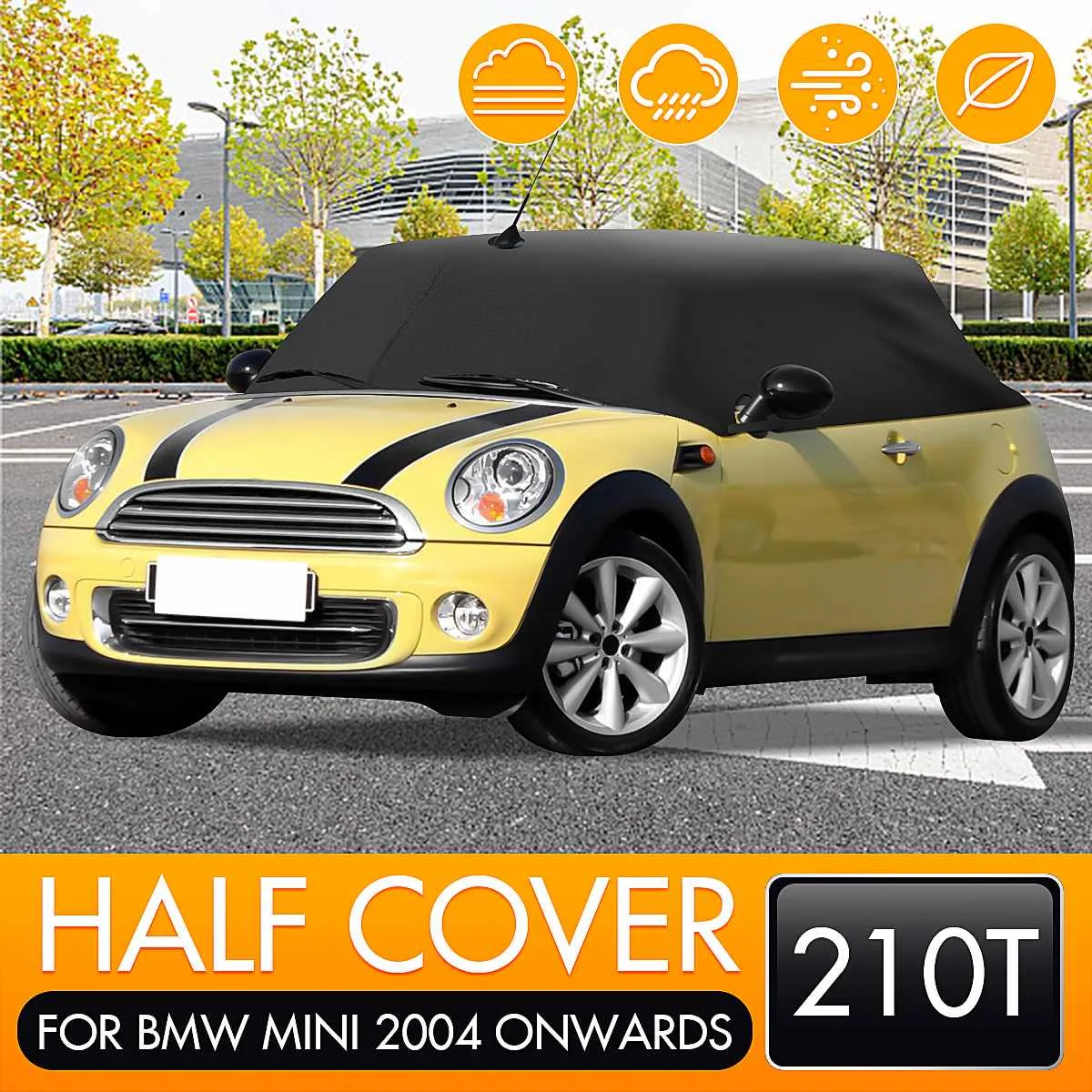 210T-Roof-Top-Hood-Car-Cover-Auto-Half-Body-Cover-Waterproof-Dust-proof ...