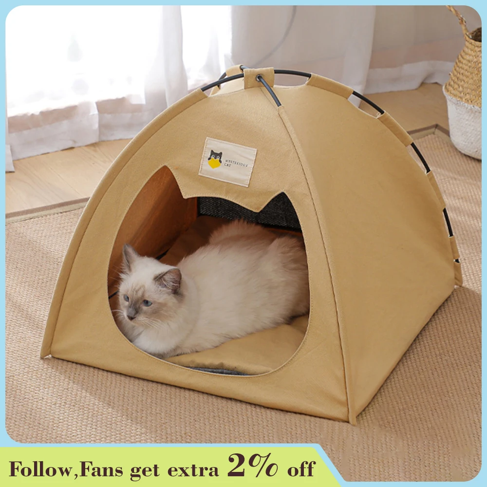 New-Portable-Cat-Tent-House-Removable-Washable-Cat-Bed-Pet-Cat-Dog-Deep ...