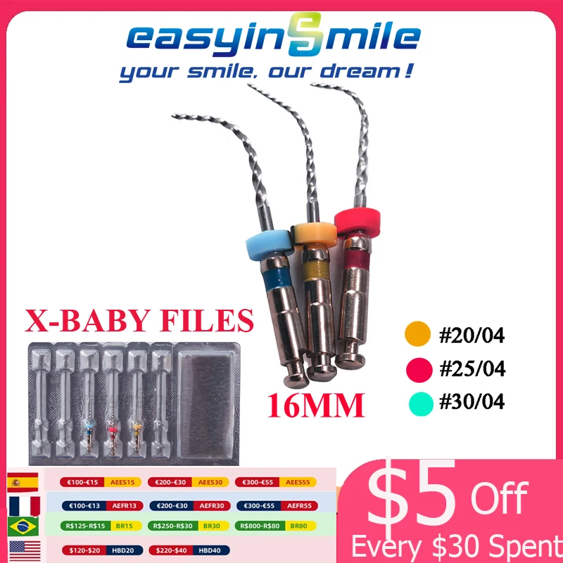EASYINSMILE-3Pcs-Pack-Dental-Endodontic-NITI-X-Baby-Endo-Rotary-Engine ...