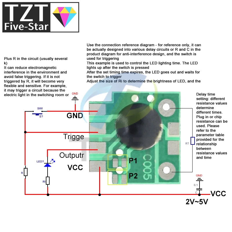 TZT-10Pcs-10Pcs-Multifunction-Delay-Trigger-Timing-Chip-Module-Timer-IC ...