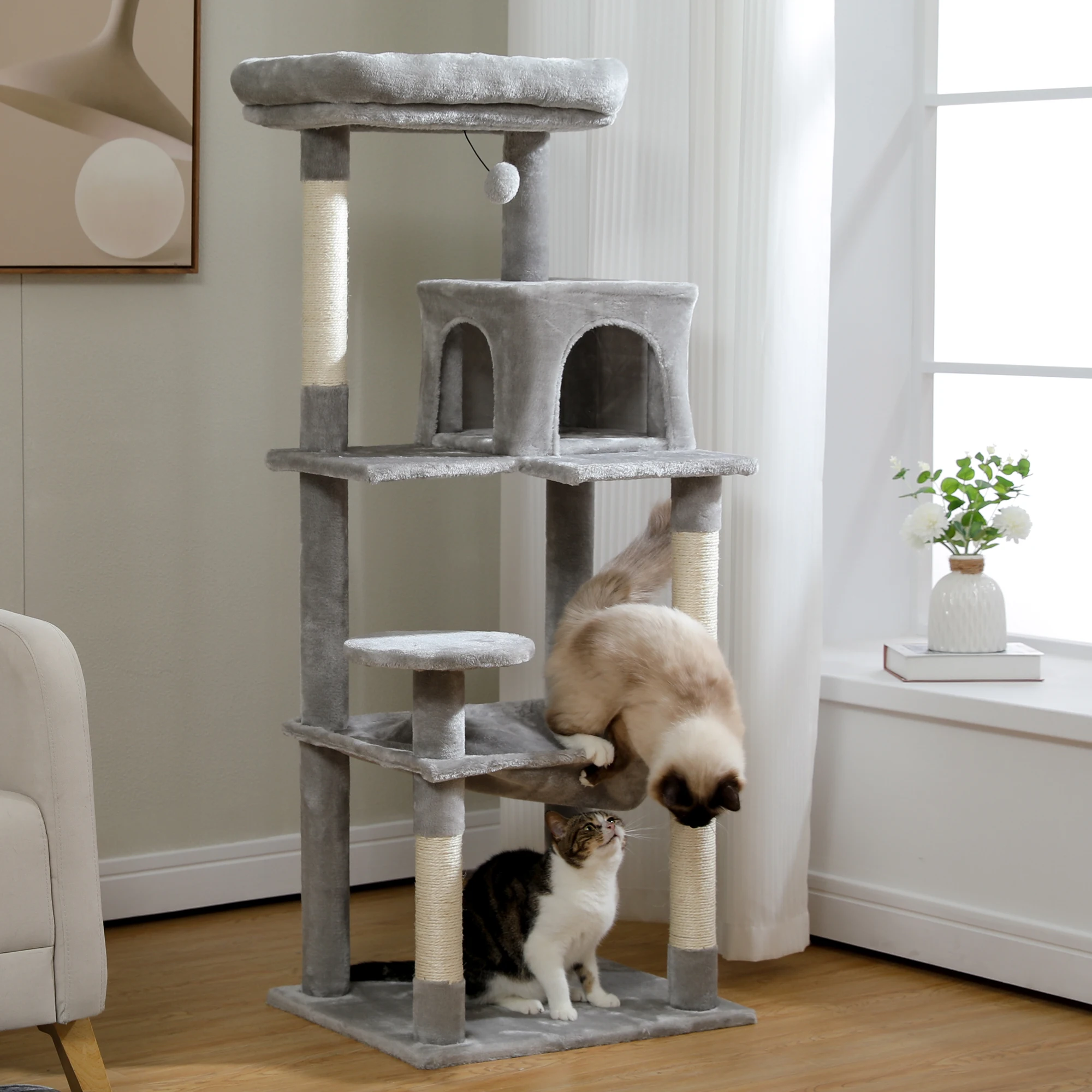 Free-Shipping-Multi-Level-Cat-Tree-with-Condo-Cat-Scrapers-Cat ...