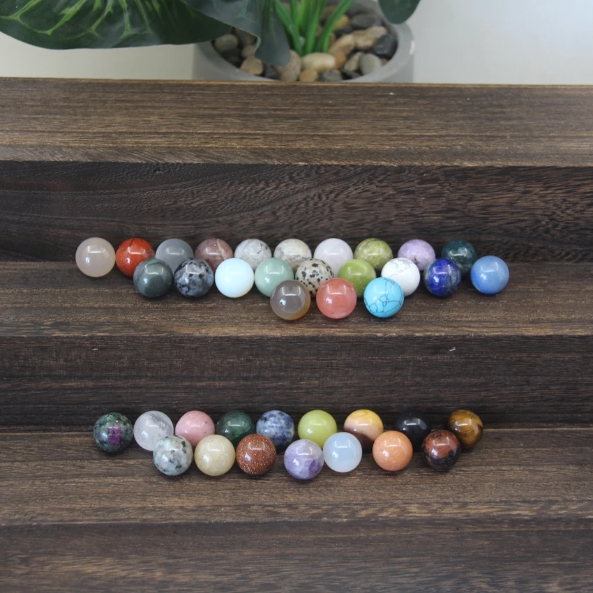 16mm Mini Crystal Ball Set Natural Gems Sphere Decor Pocket Stone Reiki ...