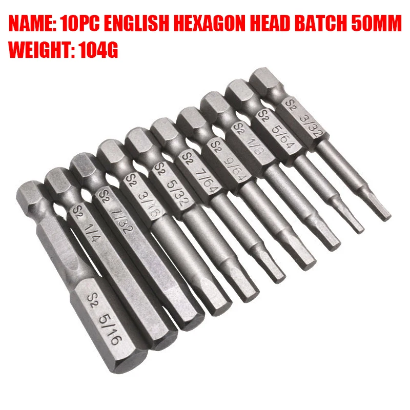 10Pcs-Hex-Head-Bit-Set-1-4-Inch-Hex-Shank-Magnetic-Allen-Wrench ...
