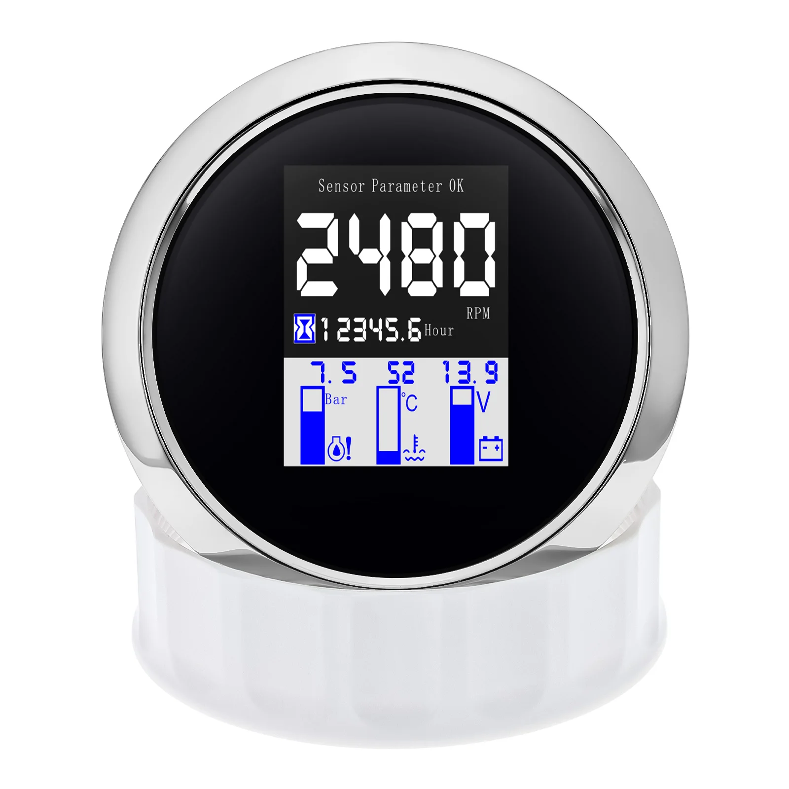 NMEA 2000 Marine Digital 5 in 1 Gauge RPM Meter Water Temp Oil Pressure ...