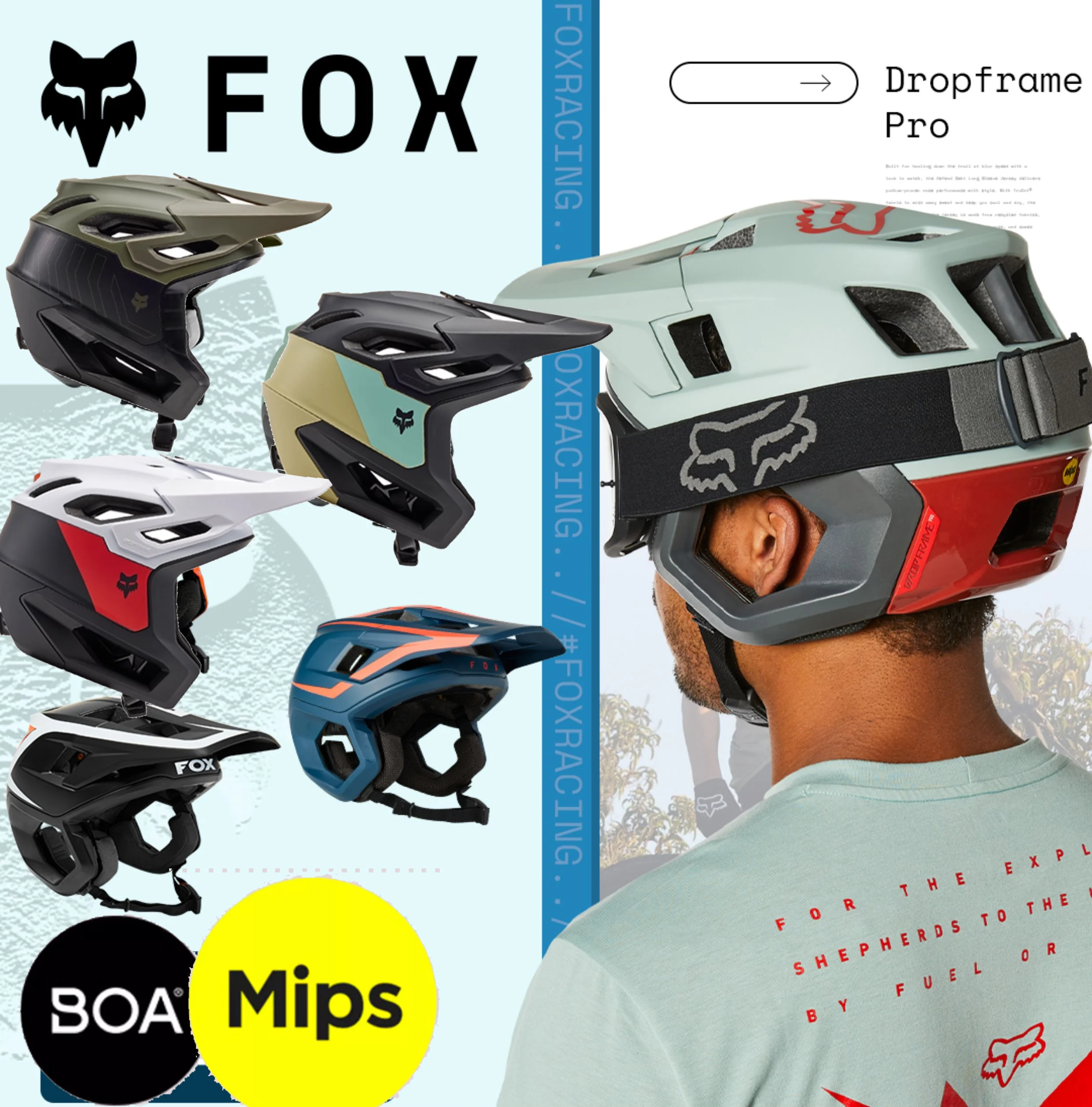 FOX racing Dropframe Pro MTB motocross DH motorcycle Helmet MIPS ...