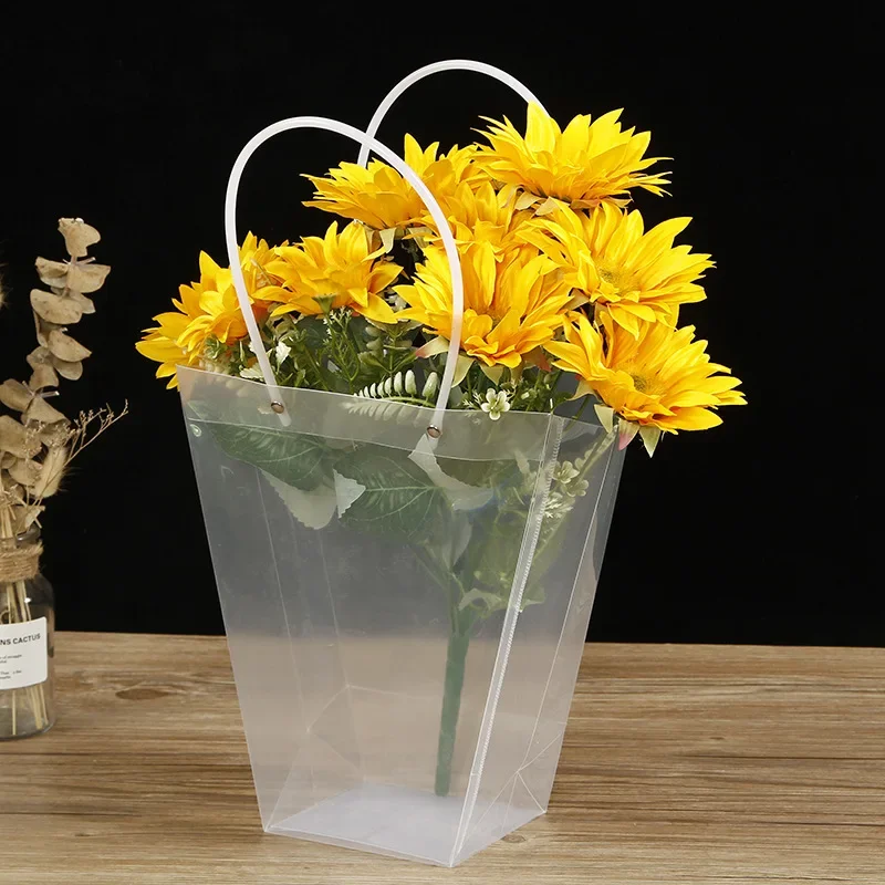 10pcs-Transparent-Tote-Bag-Portable-Flower-Box-Bouquet-Packaging-Bag ...