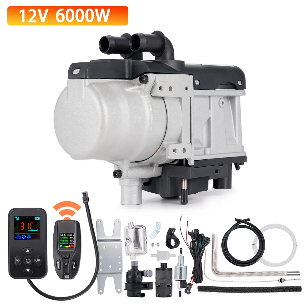 Diesel Fuel Liquid Heater Liquid Preheater 12V 6KW LCD Switch Low Noise ...