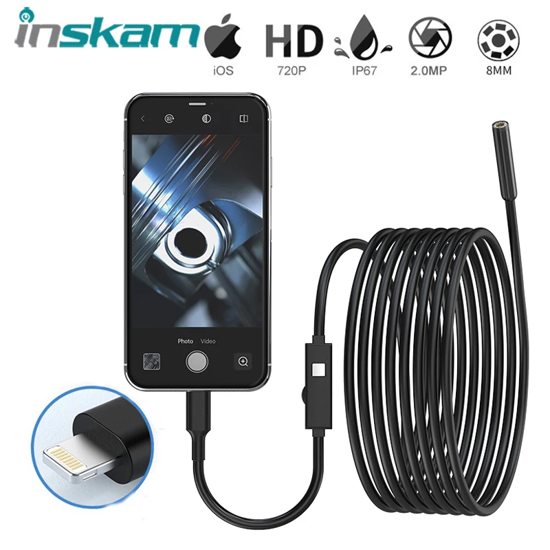 INSKAM-2MP-Endoscope-Camera-IP67-Waterproof-8MM-Hard-Wire-Pipeline ...