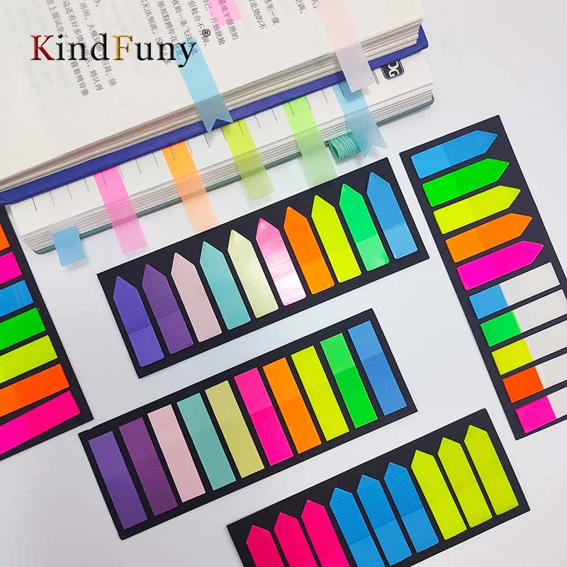 KindFuny-200pcs-Transparent-Sticky-Notes-Tab-Self-Adhesive-Posted-It ...